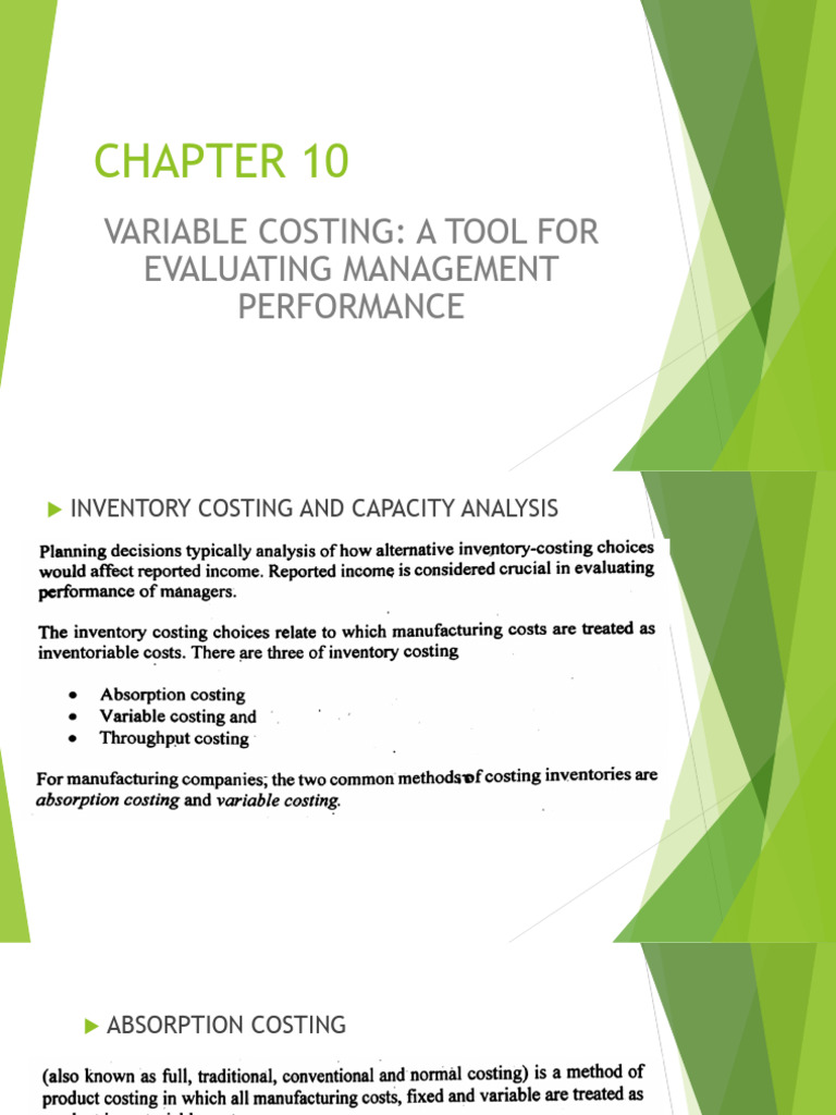 Chapter 10 Variable Costing Pdf