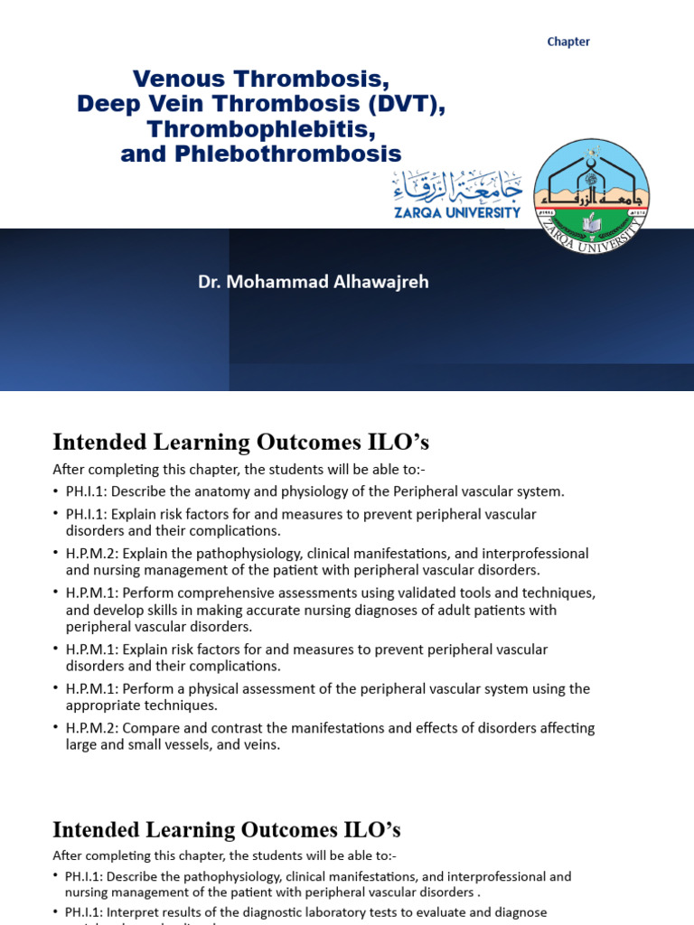 Ch. 37 - Venous Chapter - 3thrombosis, Deep Vein Thrombosis (DVT ...