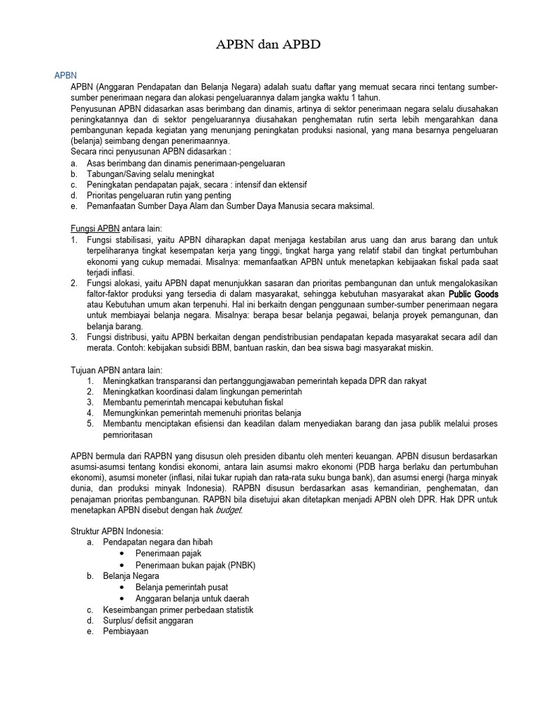 Apbd Dan Apbn | PDF