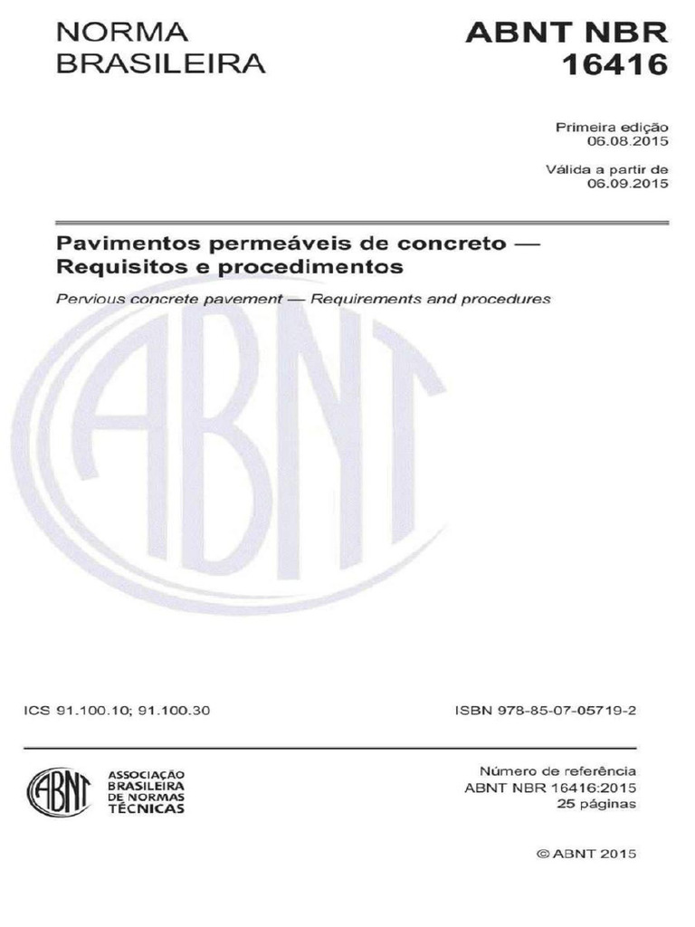 NBR 16416 - Concreto Permeável | PDF
