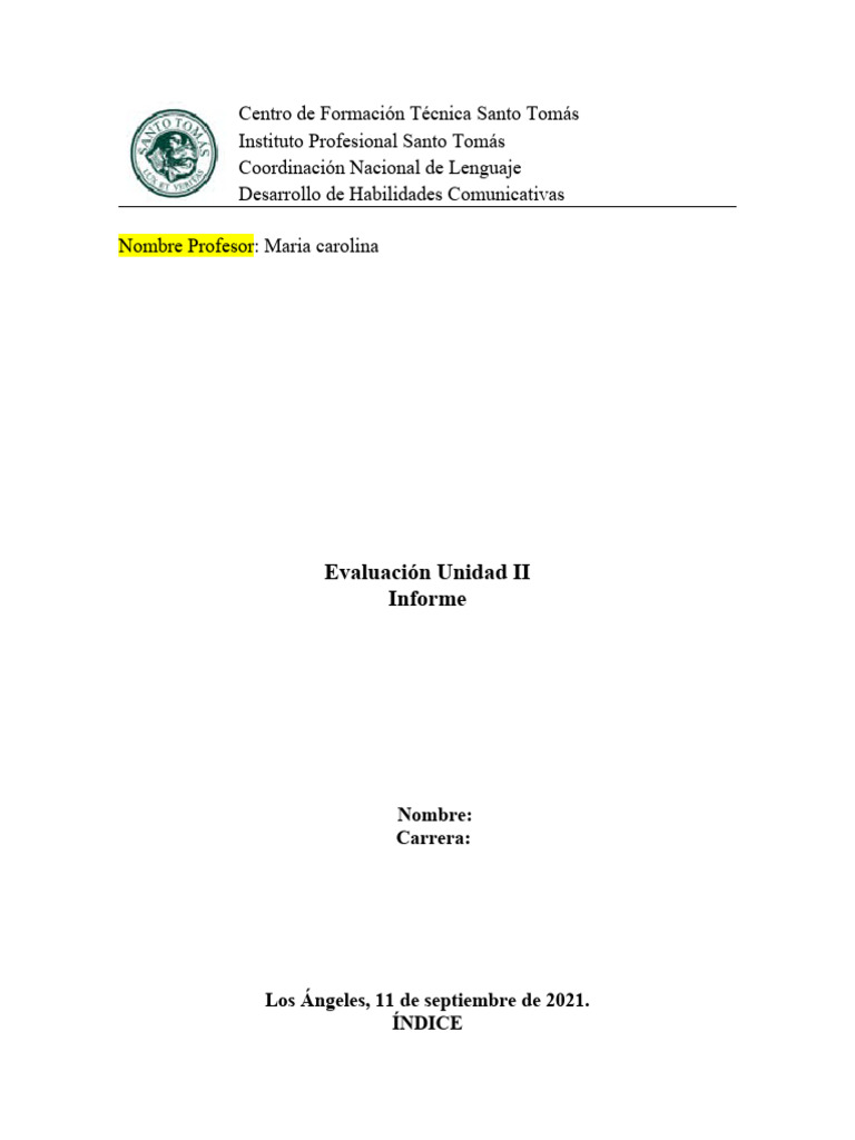 Formato - Portada Informe - IP-CFT | PDF