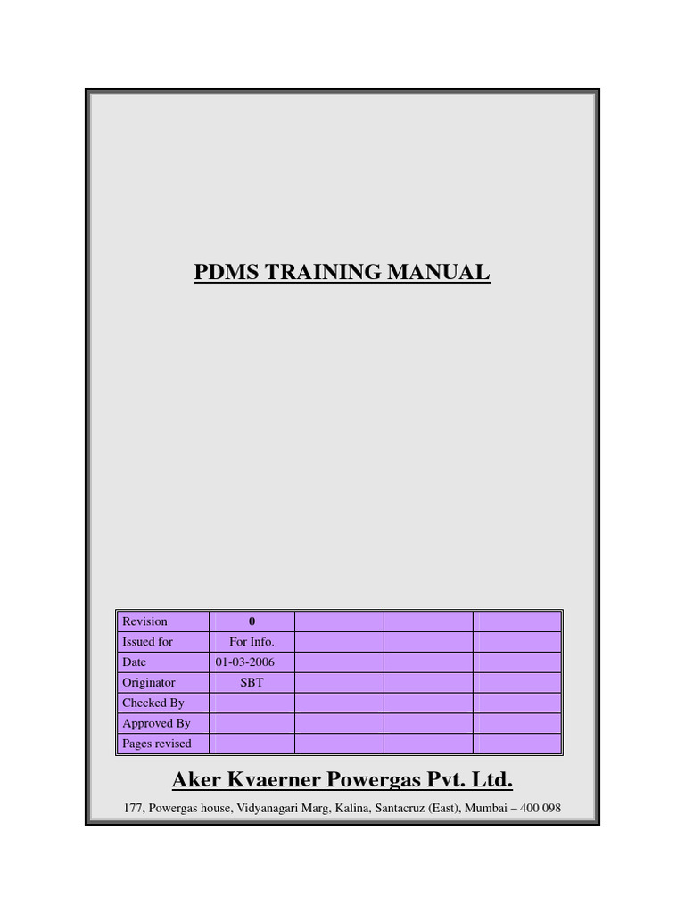 PDMS Training Manual | PDF | Databases | Angle