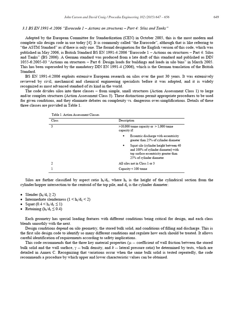Eurocode 1: Silo Design Standards | PDF