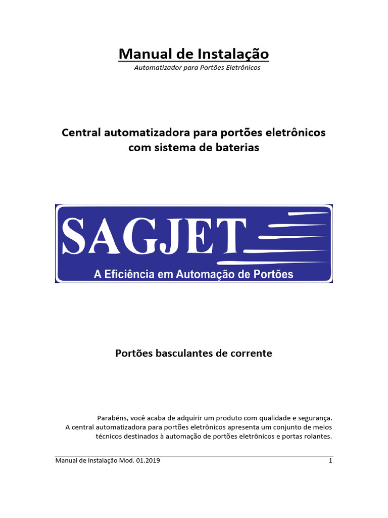 Manual de Instalacao - Portao Basculante de Corrente | PDF | Rede de ... Manual de Instalacao - Portao Basculante de Corrente | PDF | Rede de ...