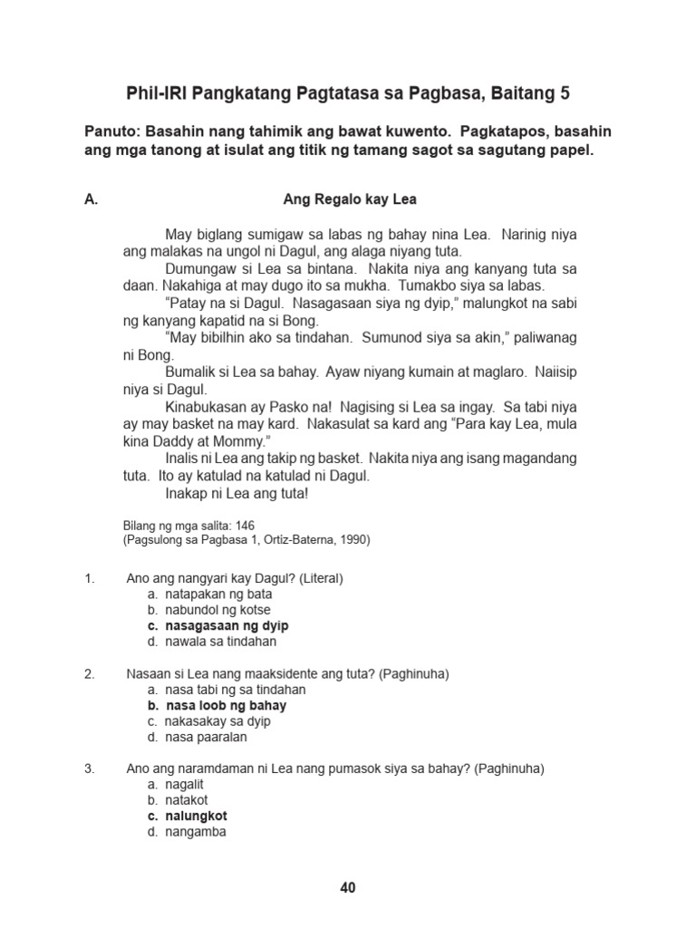 Ang Regalo Kay Lea 1-3 | PDF