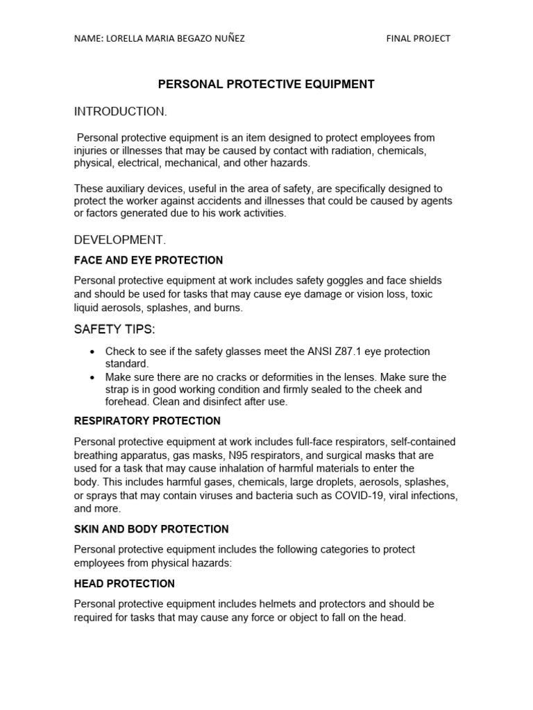 Personal Protective Equipment | PDF | Personal Protective Equipment | Occupational Safety And Health