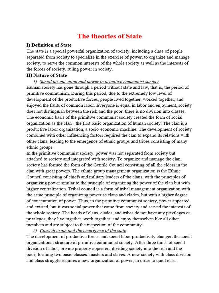 Theory of State | PDF | State (Polity) | Republic