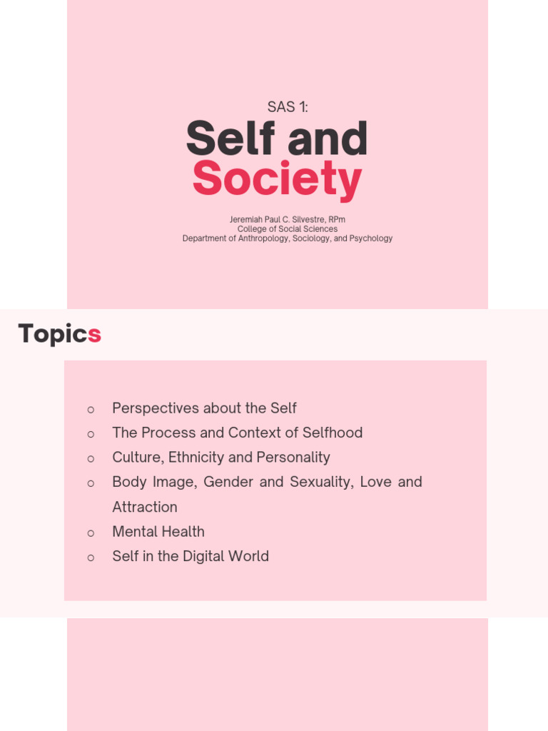 Module 02.3 - Process and Context of Selfhood | PDF | Self Concept | Self