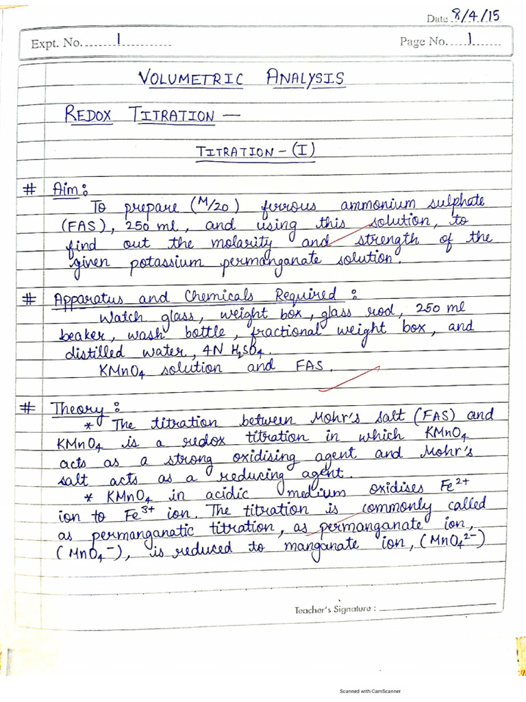 Class 12 Chemistry Practical | PDF