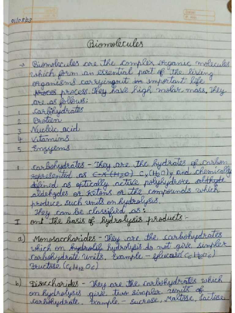 Class 12 Chemistry Biomolecules | PDF