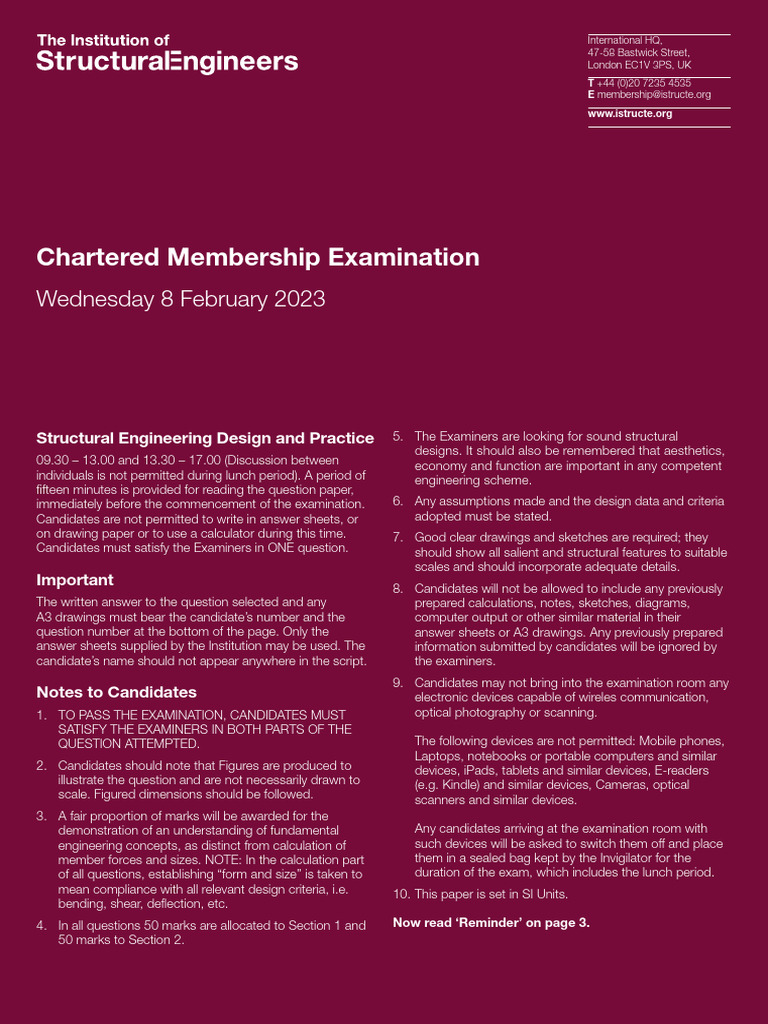 IStructE Chartered Exam Guidelines | PDF | Image Scanner | Experience