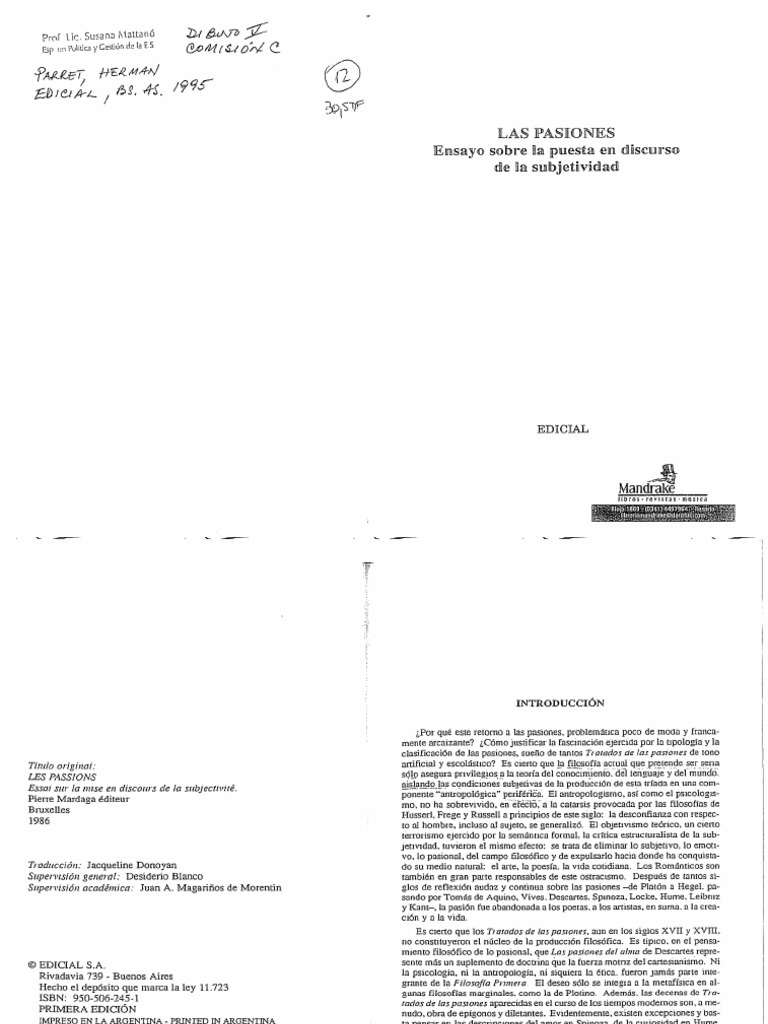 Parret, Herman Las Pasiones 61F | PDF