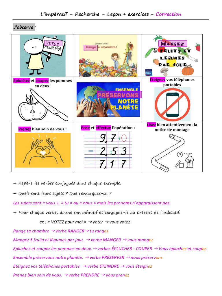 Évaluation de l'impératif en CM2 | PDF | Verbe | Grammaire