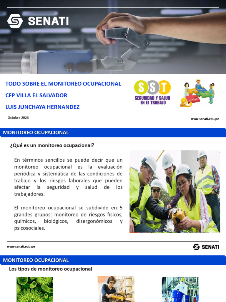 Monitoreo Ocupacional | PDF | Seguridad y salud ocupacional