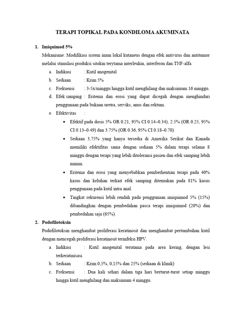 Terapi Topikal Pada Kondiloma Akuminata | PDF