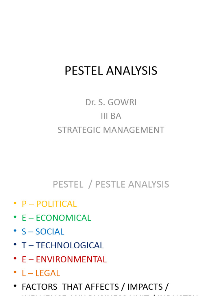 Pestel Analysis PPT III Ba | PDF | Economic Growth | Agriculture