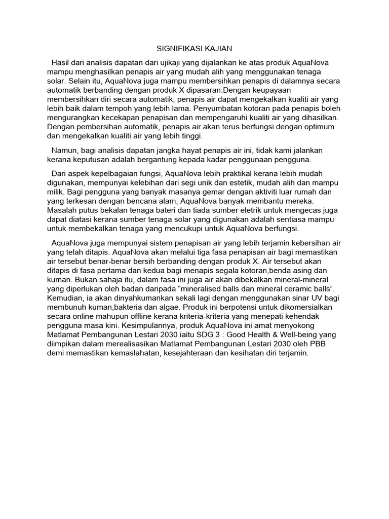 contoh signifikasi kajian | PDF