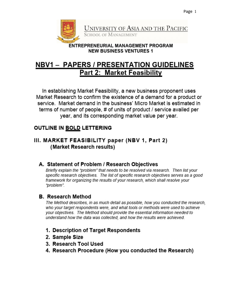 Market Feasibility Research Guidelines | PDF | Market (Economics ...