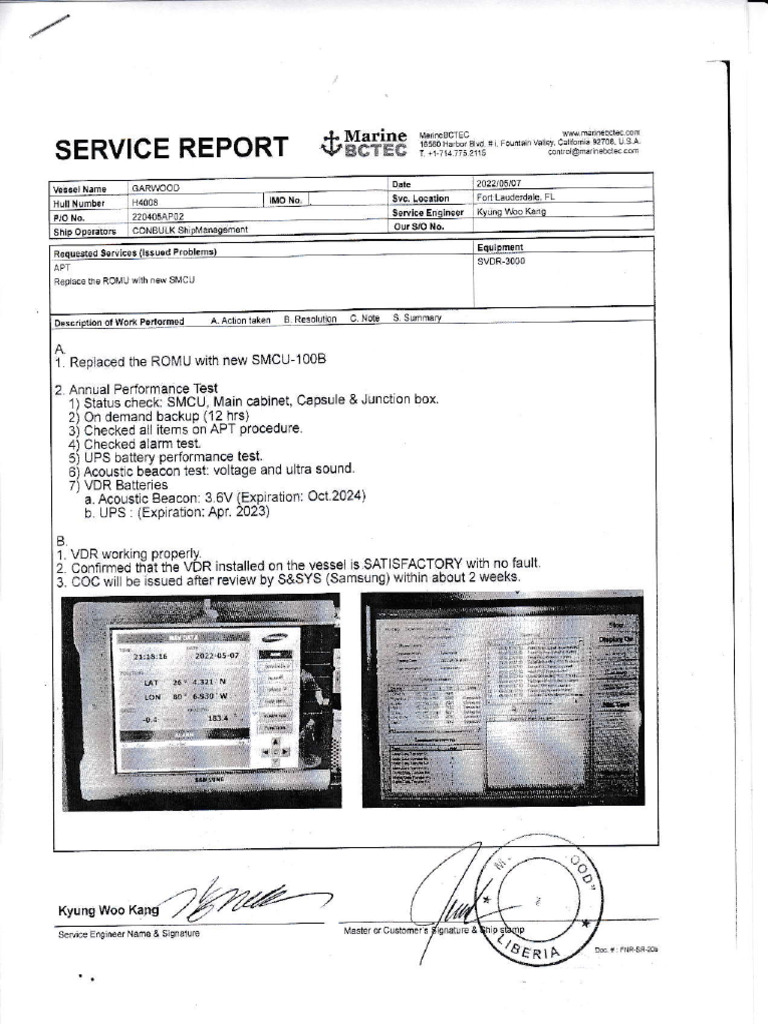 8. VDR Annual Test | PDF