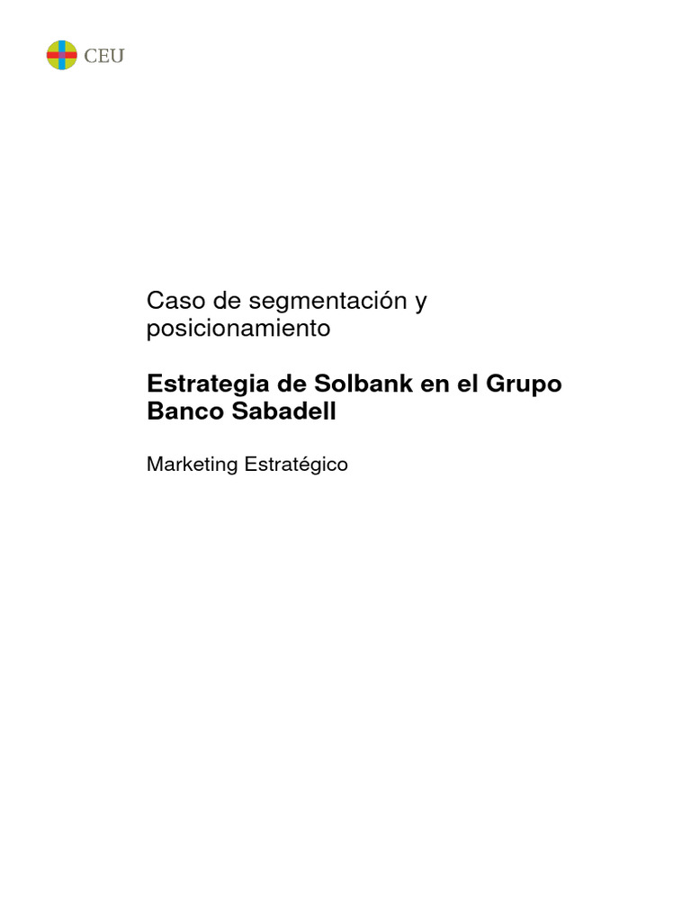 Estrategia de Solbank en Banco Sabadell | PDF | Bancos | España