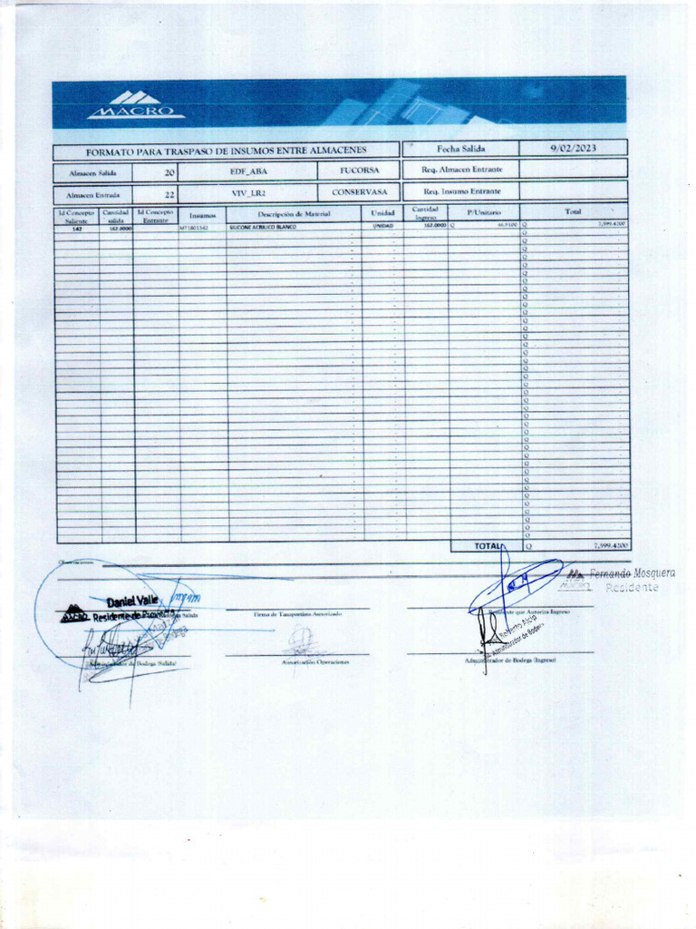Aba Co Ja Traspasos - Insumos - A - Viv - LR2 N01 E01 V01 | PDF