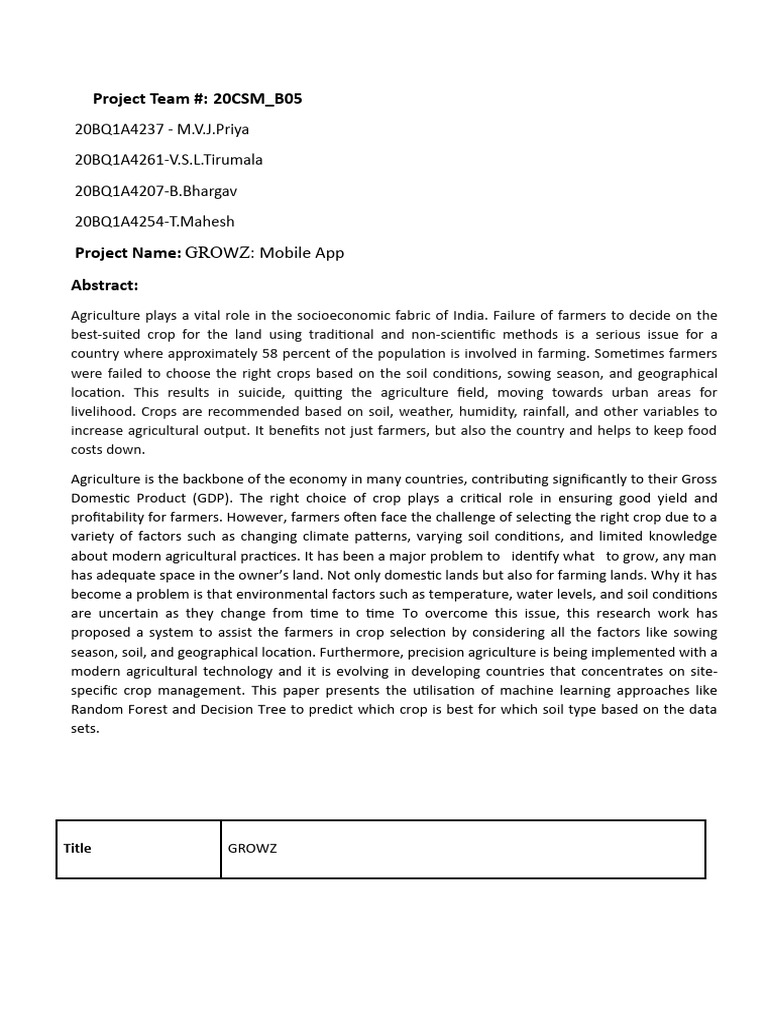 Batch-5 Project Template | PDF | Agriculture | Android (Operating System)