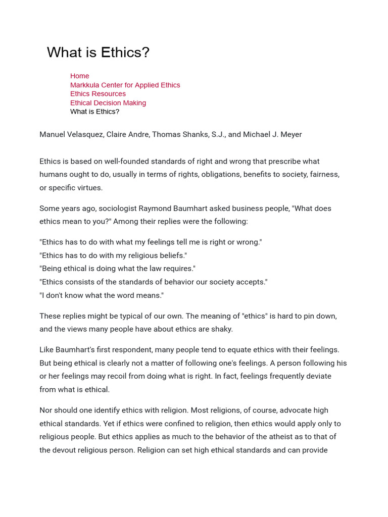 What Is Ethics | PDF