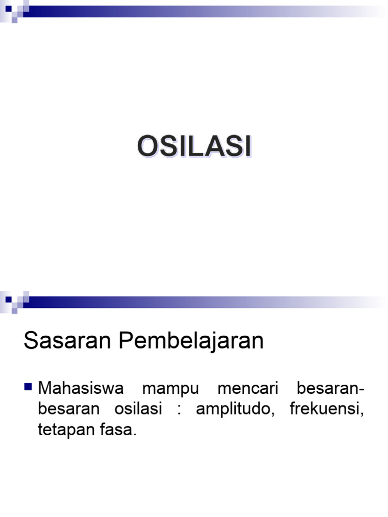 Memahami Osilasi Harmonis Sederhana | PDF