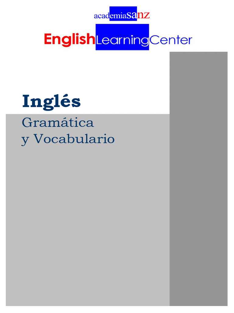 1.1 Libro de Gramática Inglesa y de Vocabulario PDF | PDF | Verbo ...