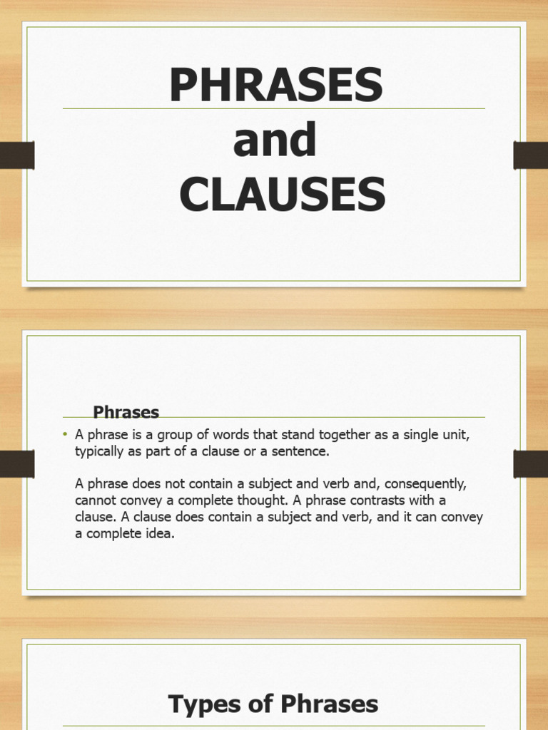 Chapter 2 Phrases and Clauses | PDF | Verb | Adverb