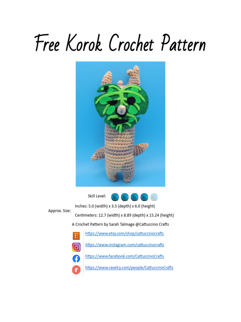 Free_Korok_Crochet_Pattern_by_Cattuccino_Crafts | PDF | Crochet ...