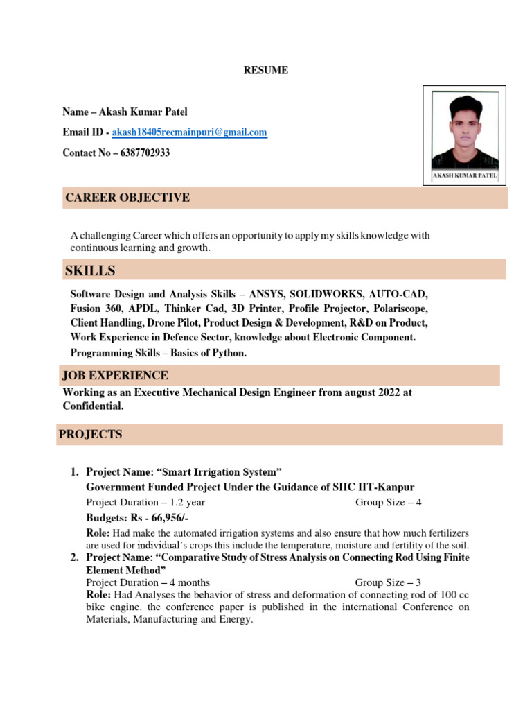 Akash CV Updated 1 | PDF | Physical Sciences | Engineering