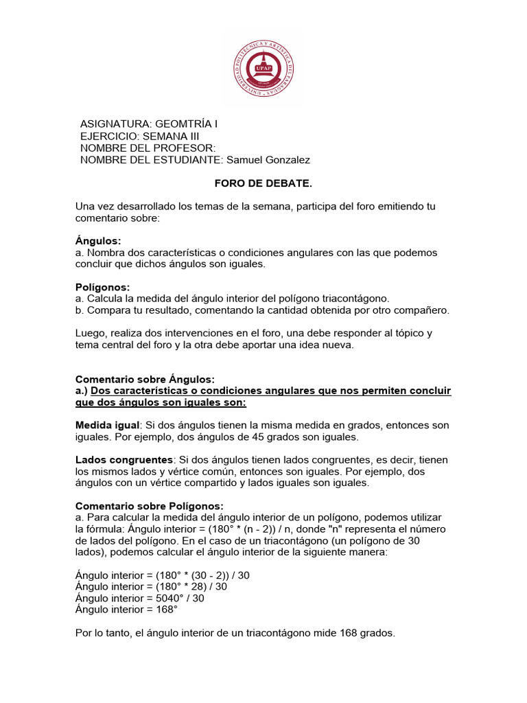 Ángulo Interior del Triacontágono | PDF | Ángulo | Geometría del plano ...