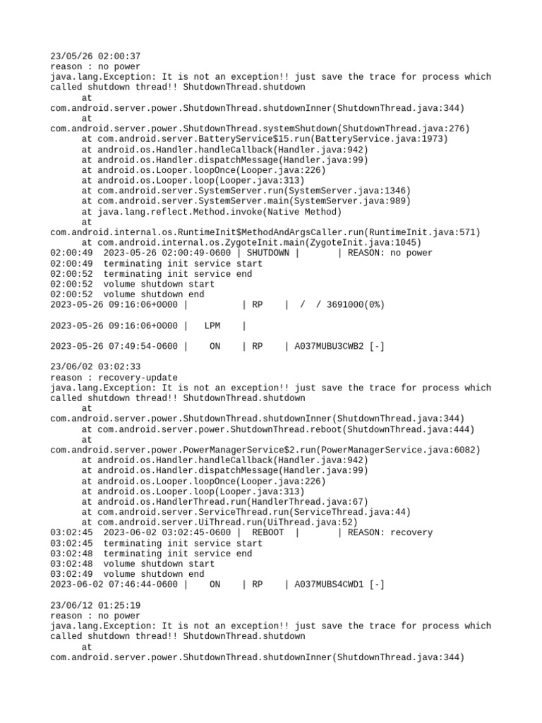 Power Off Reset Reason Backup | PDF | Java (Programming Language) | Oracle Corporation