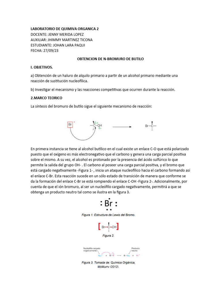 Obtención de Bromuro de n-Butilo | PDF | Química | Reacciones químicas