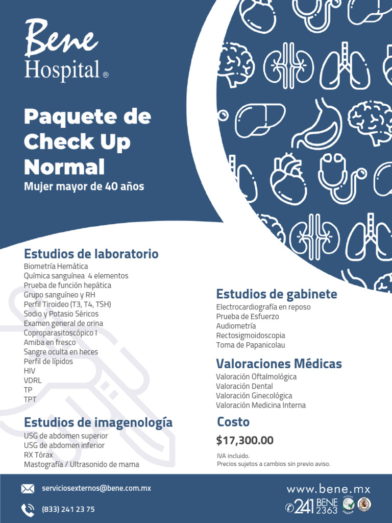 Chequeo Médico Integral para Mujeres 40+ | PDF