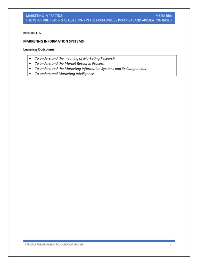 MIP Module 6 | PDF | Marketing | Marketing Research