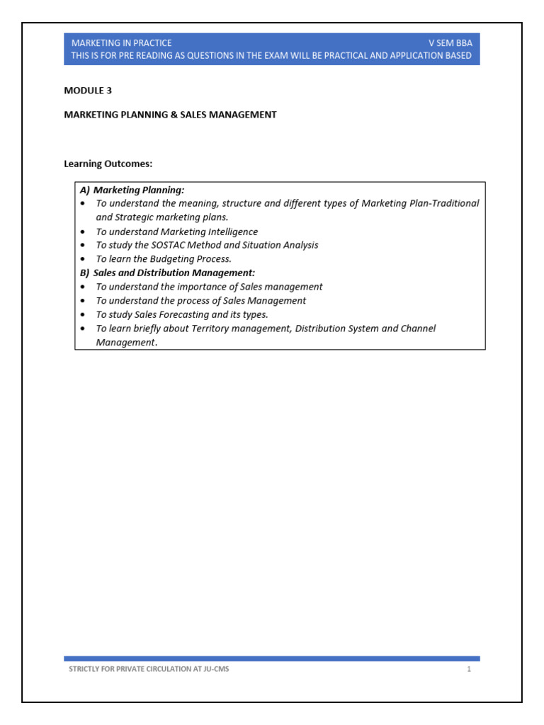 MIP Module 3 | PDF | Forecasting | Marketing