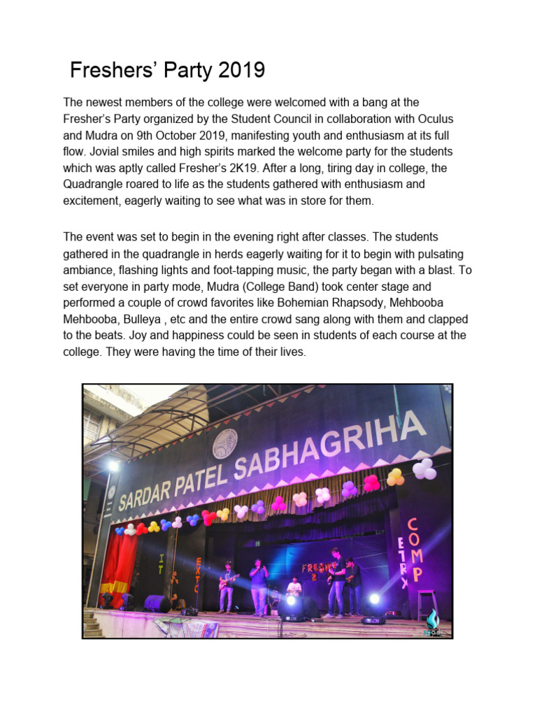 Freshers Report 1 1 | PDF | Performing Arts | Entertainment