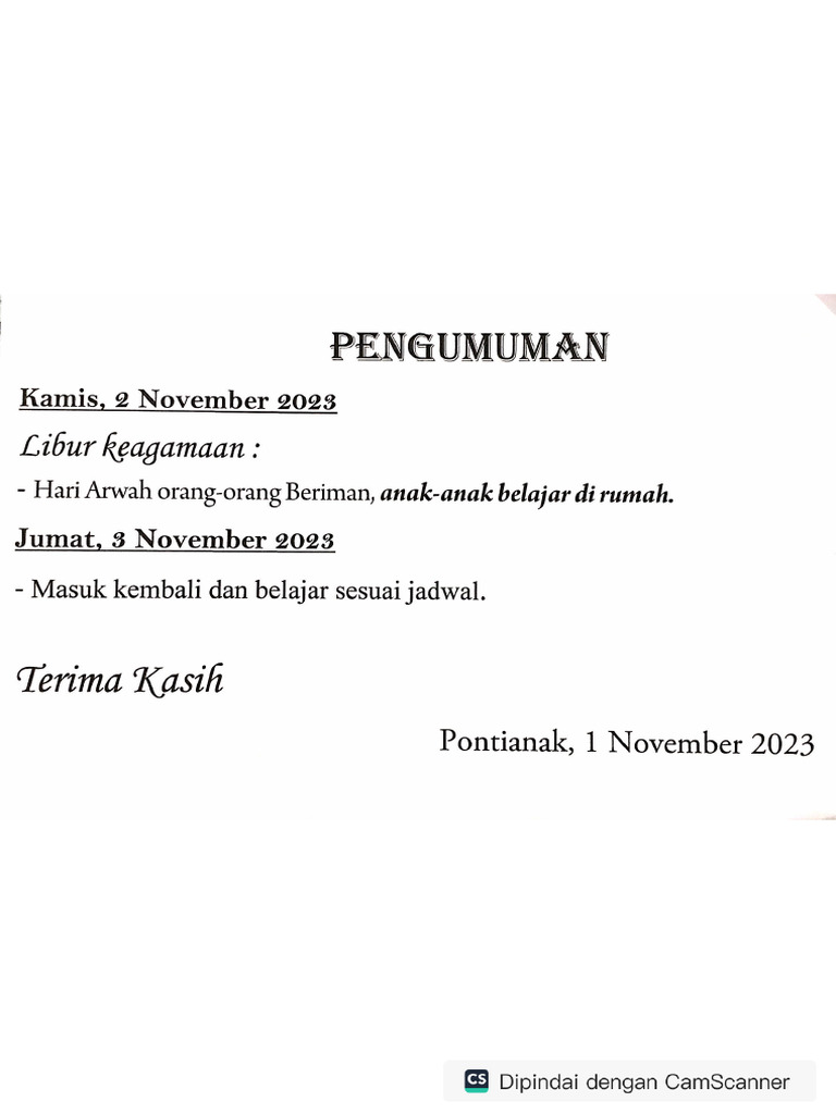 Pengumuman | PDF