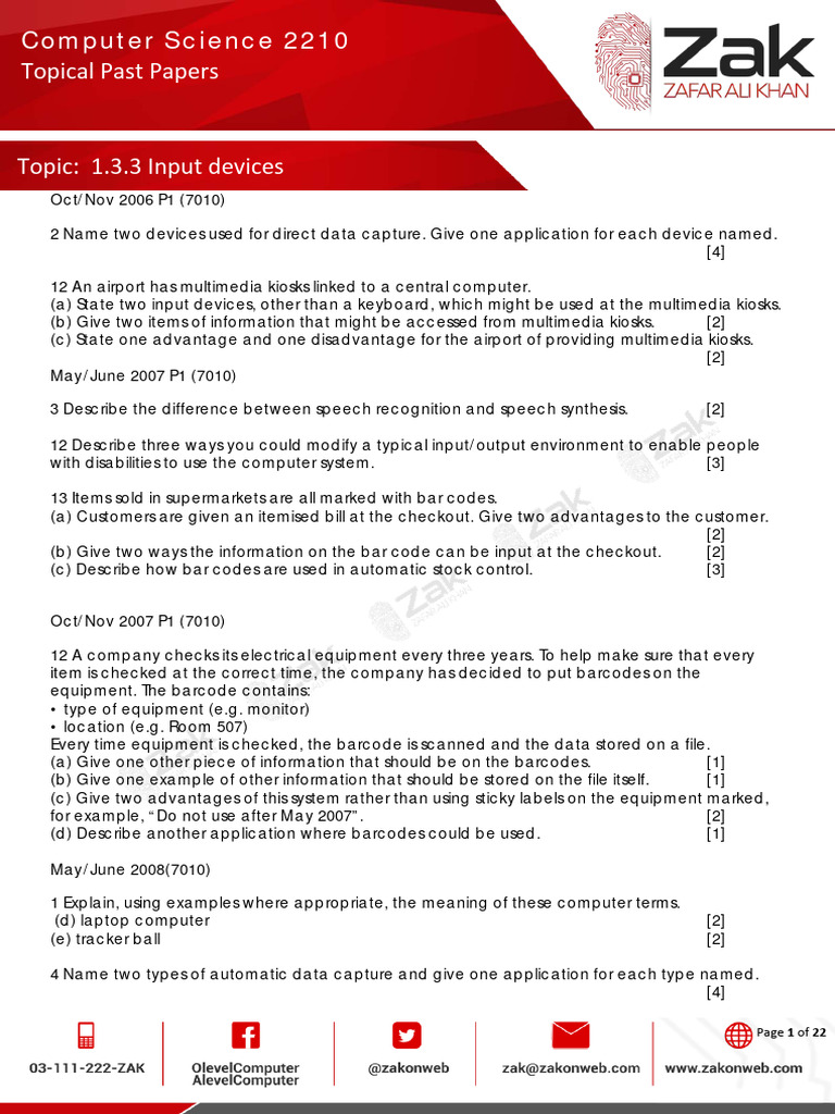 1.3.3 Input Devices | PDF | Barcode | Point Of Sale 1.3.3 Input Devices | PDF | Barcode | Point Of Sale