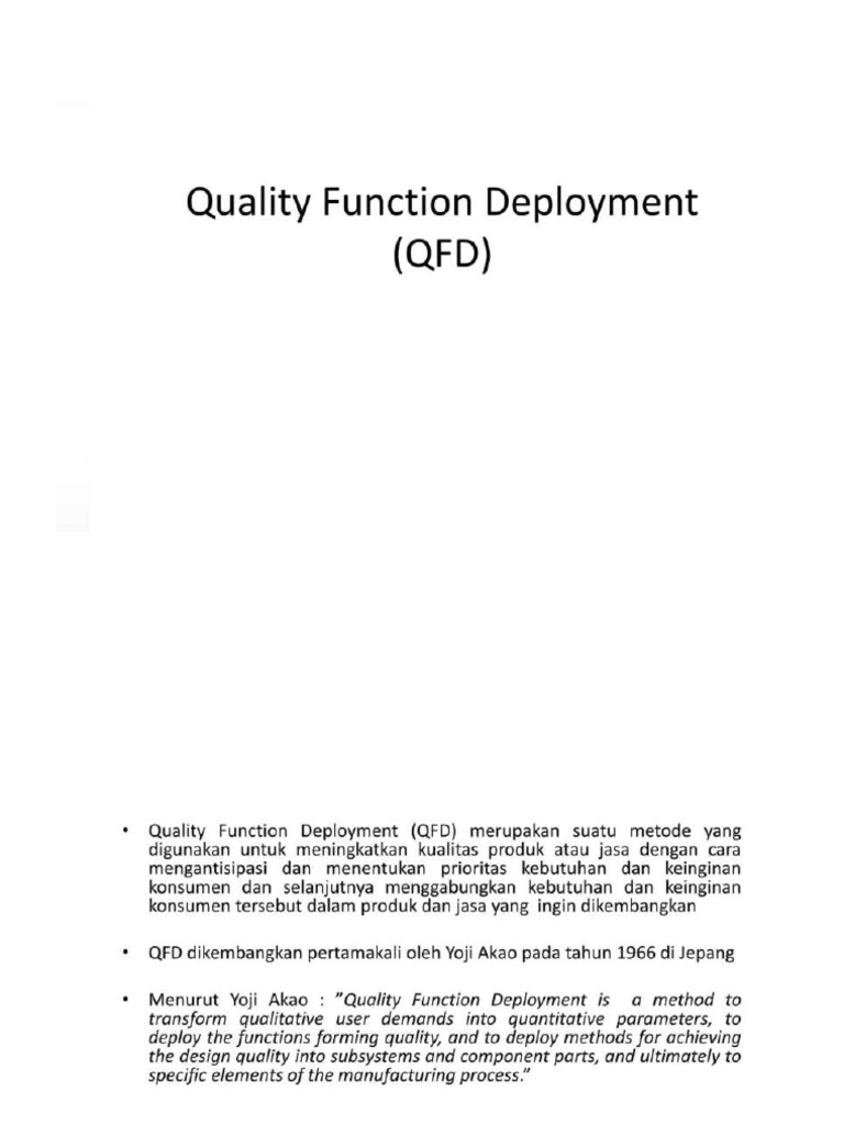 Materi 7 Quality Function Deployment | PDF
