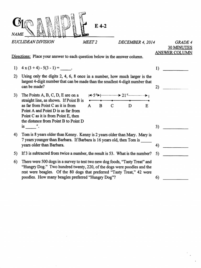 CML Grade 4 Sample | PDF