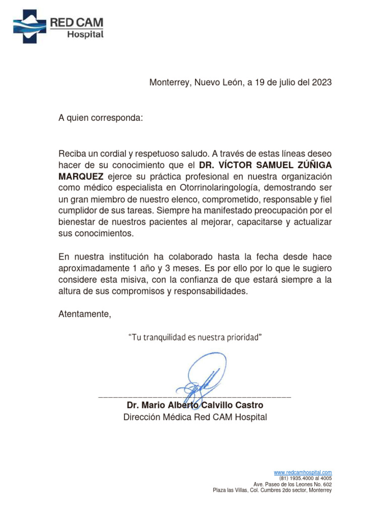Reconocimiento al Dr. Zúñiga Márquez | PDF | Salud y bienestar