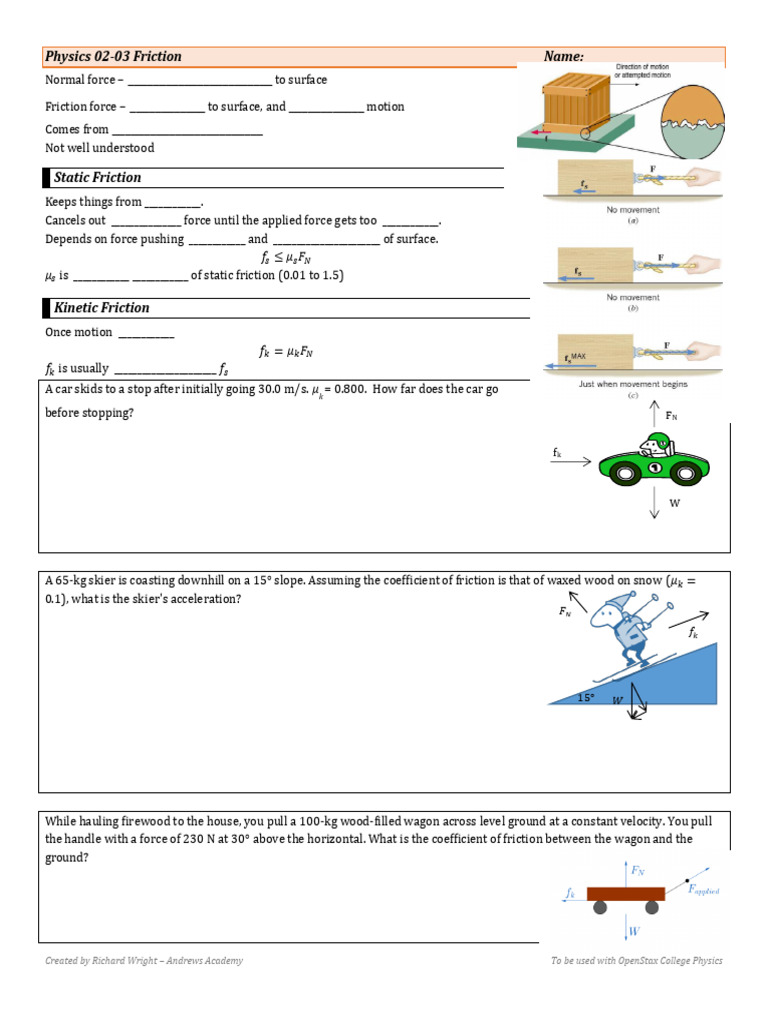 Physics 02-03 Friction | PDF | Friction | Force