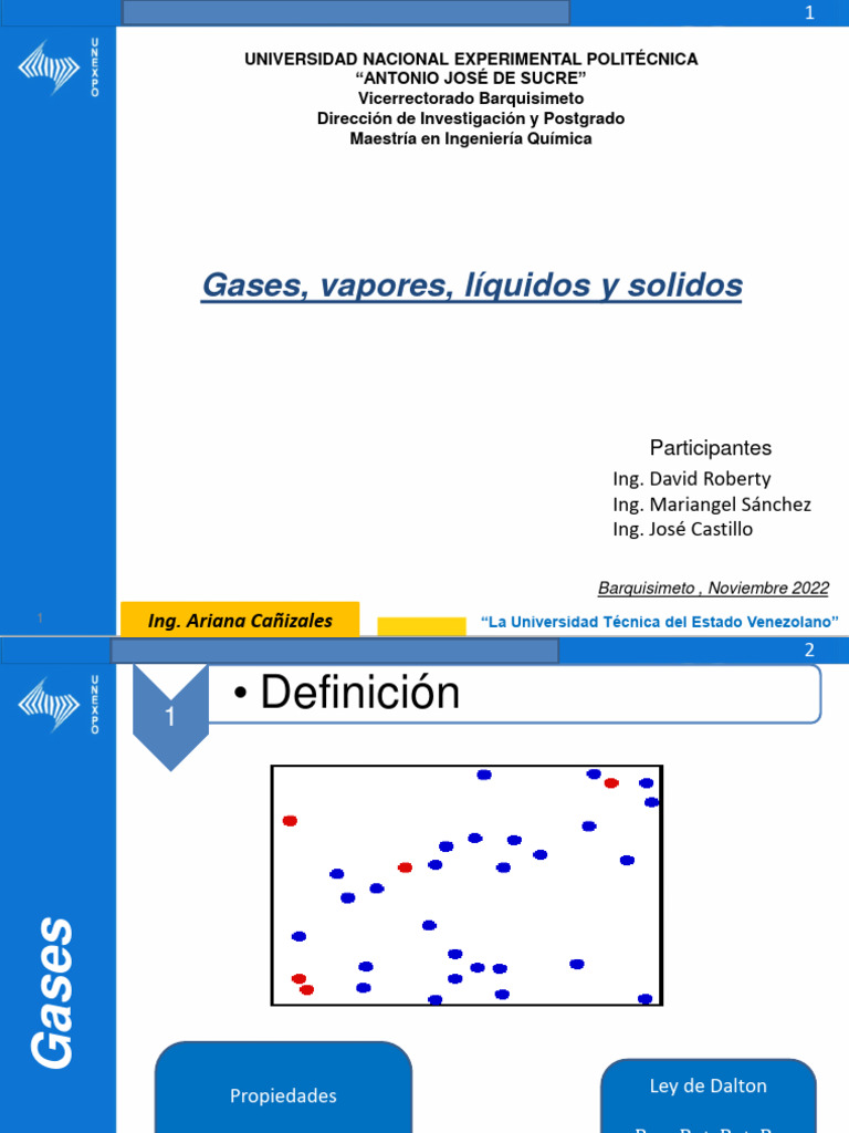 Tema 1 Gas, Vapor, Liquidos y Solidos | PDF | Sólido | Fase (materia)