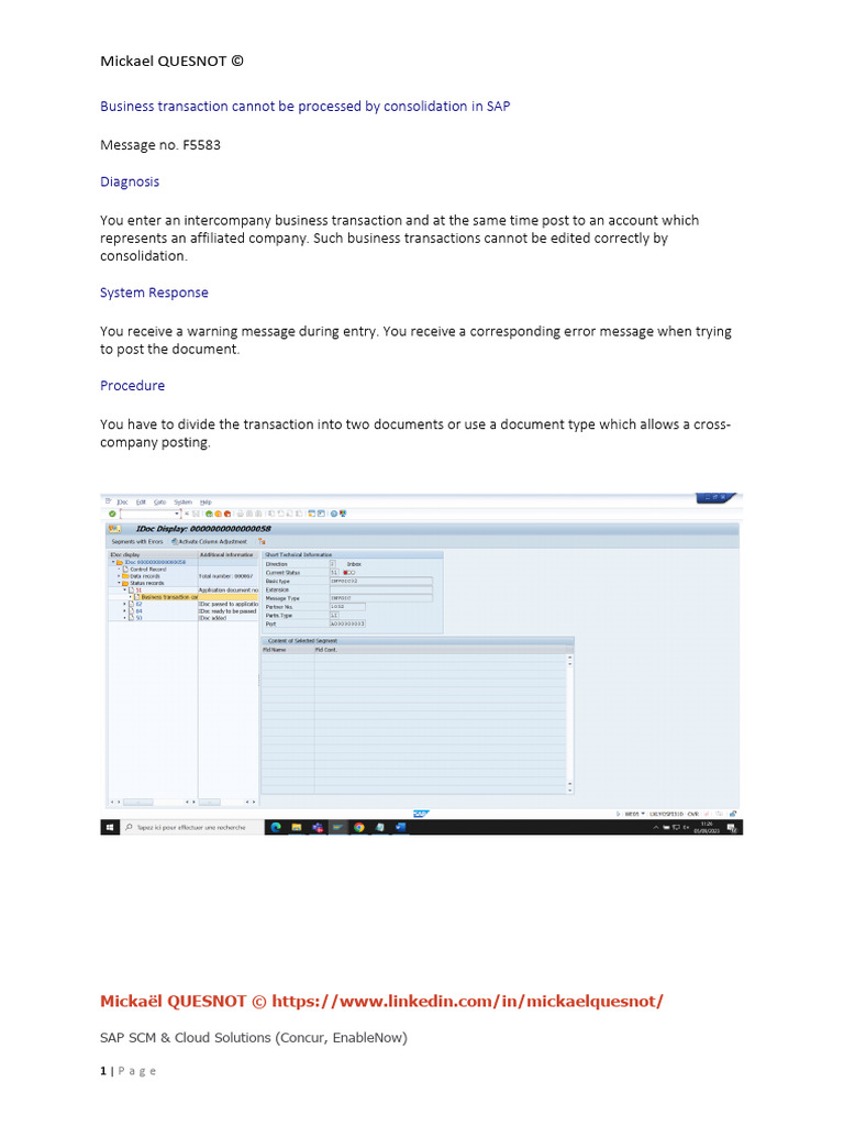 Intercompany SAP Message F5583 | PDF | Software Engineering | Computer Programming