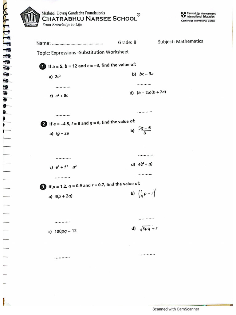 Gr8 Worksheet 2 PDF | PDF