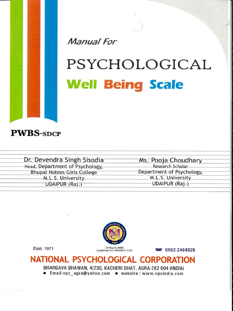 Psychological Wellbeing | PDF