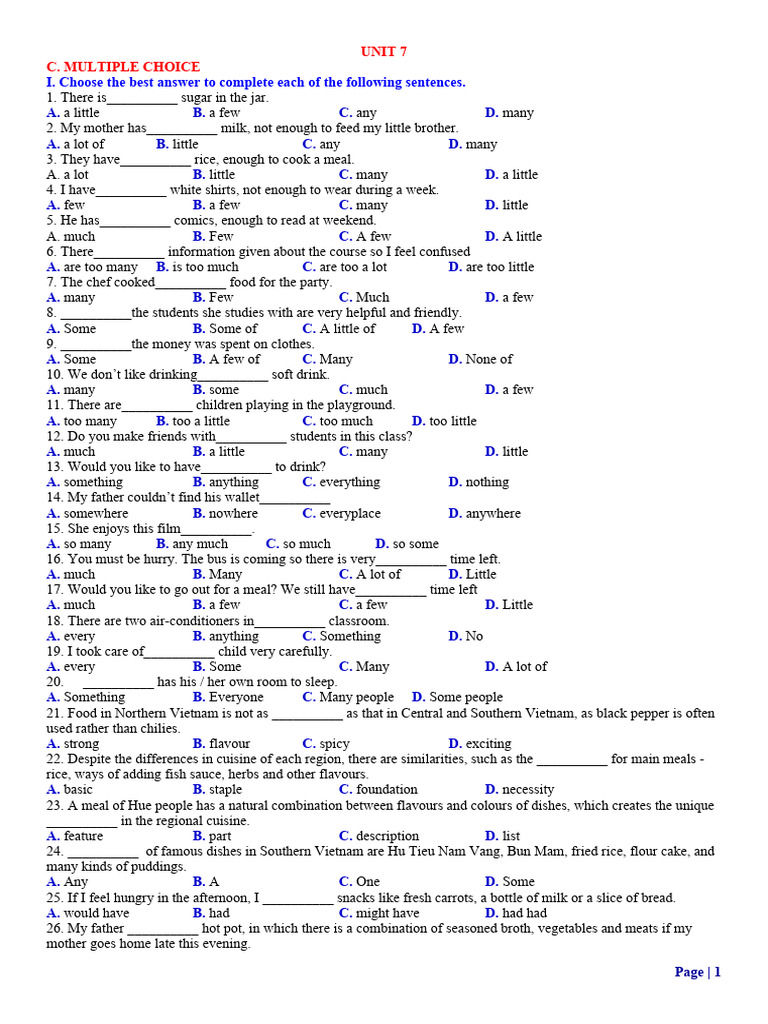 Multiple Choice Grammar and Vocabulary Test | PDF | Astronauts